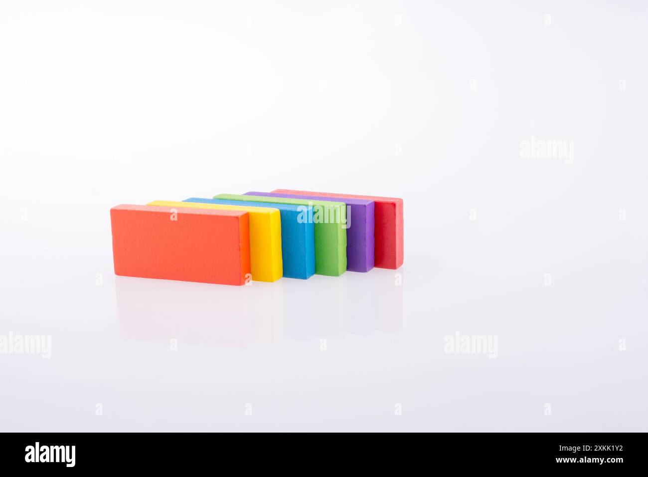multi color domino on white background Stock Photo - Alamy