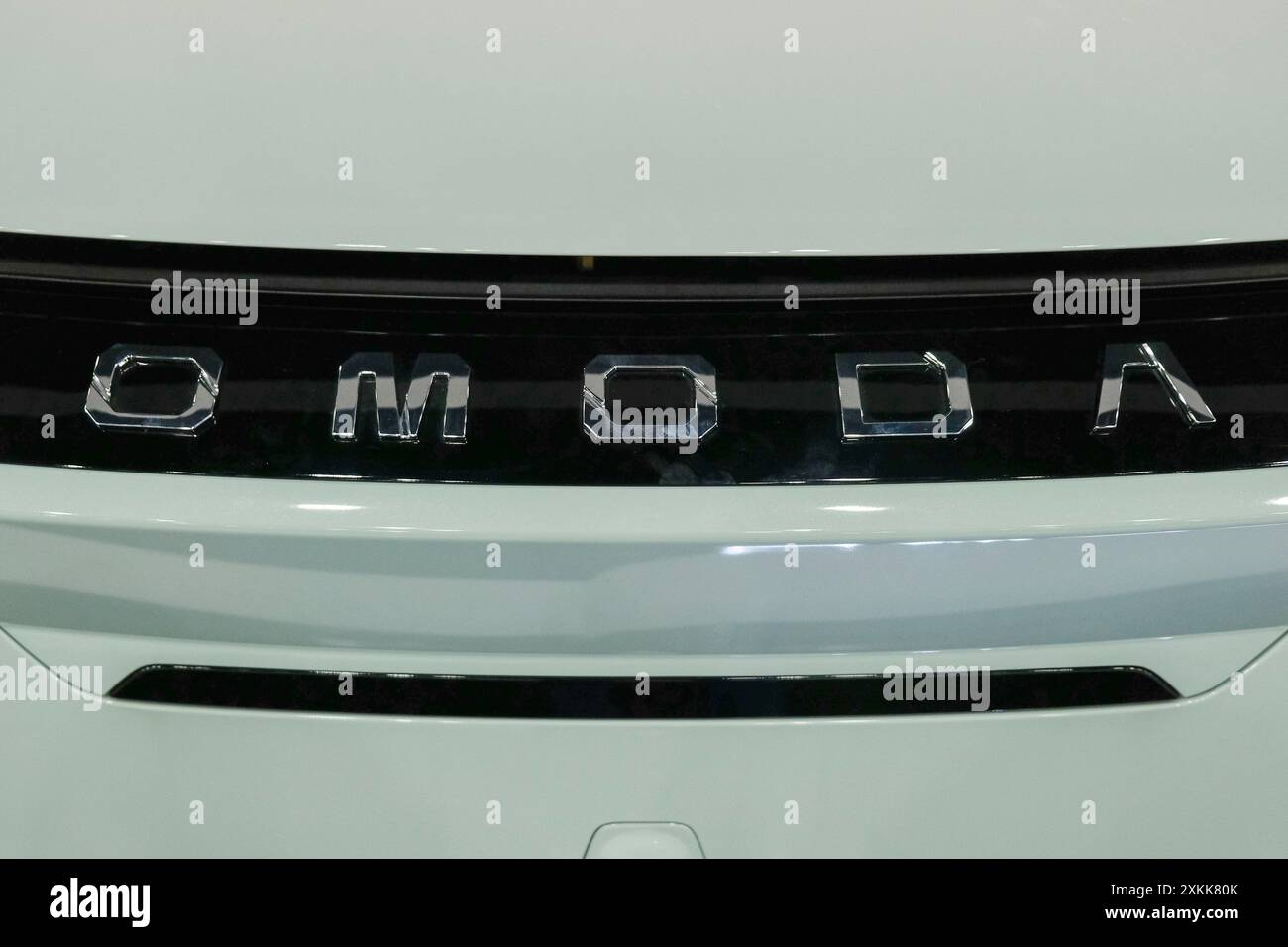 Omoda signs seen during EvX expo at Setia Alam Stock Photo - Alamy