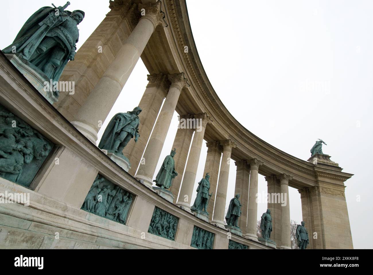 Millennium Monument in Heroes' Square - 36m high column topped by ...