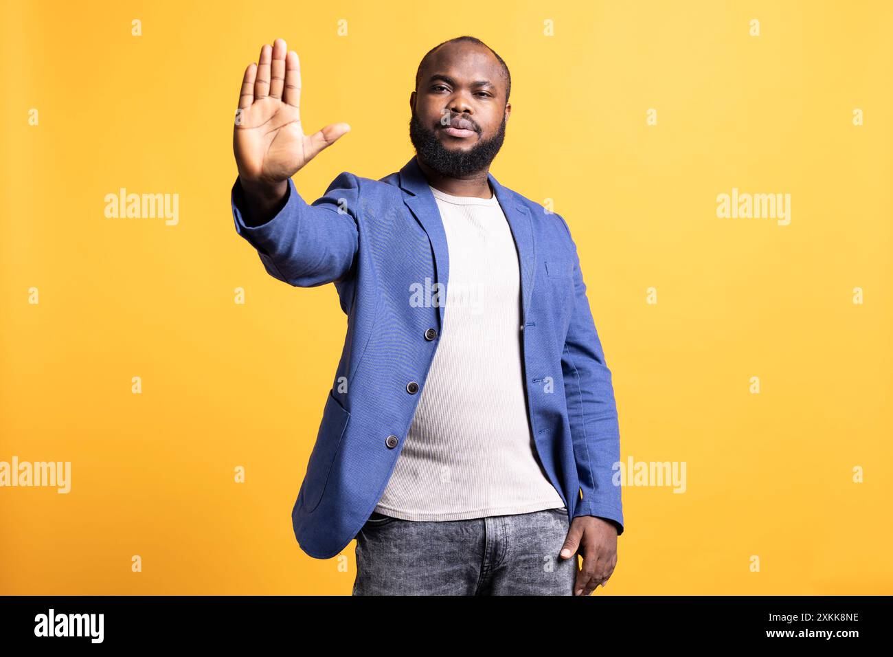 African american man doing timeout hi-res stock photography and images ...