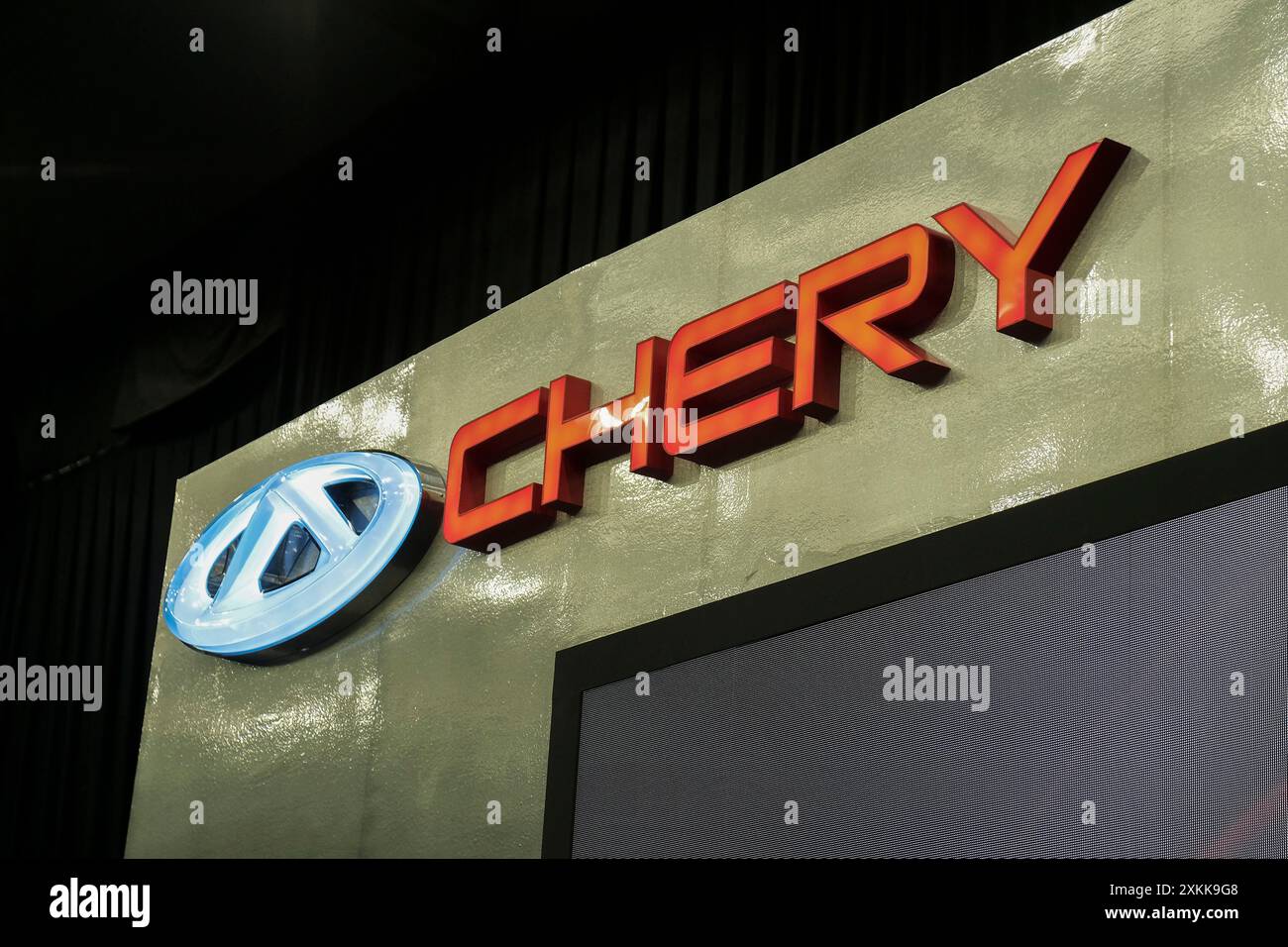 Kuala Lumpur, Malaysia. 21st July, 2024. Cherry brand logo seen during EvX expo at Setia Alam ...