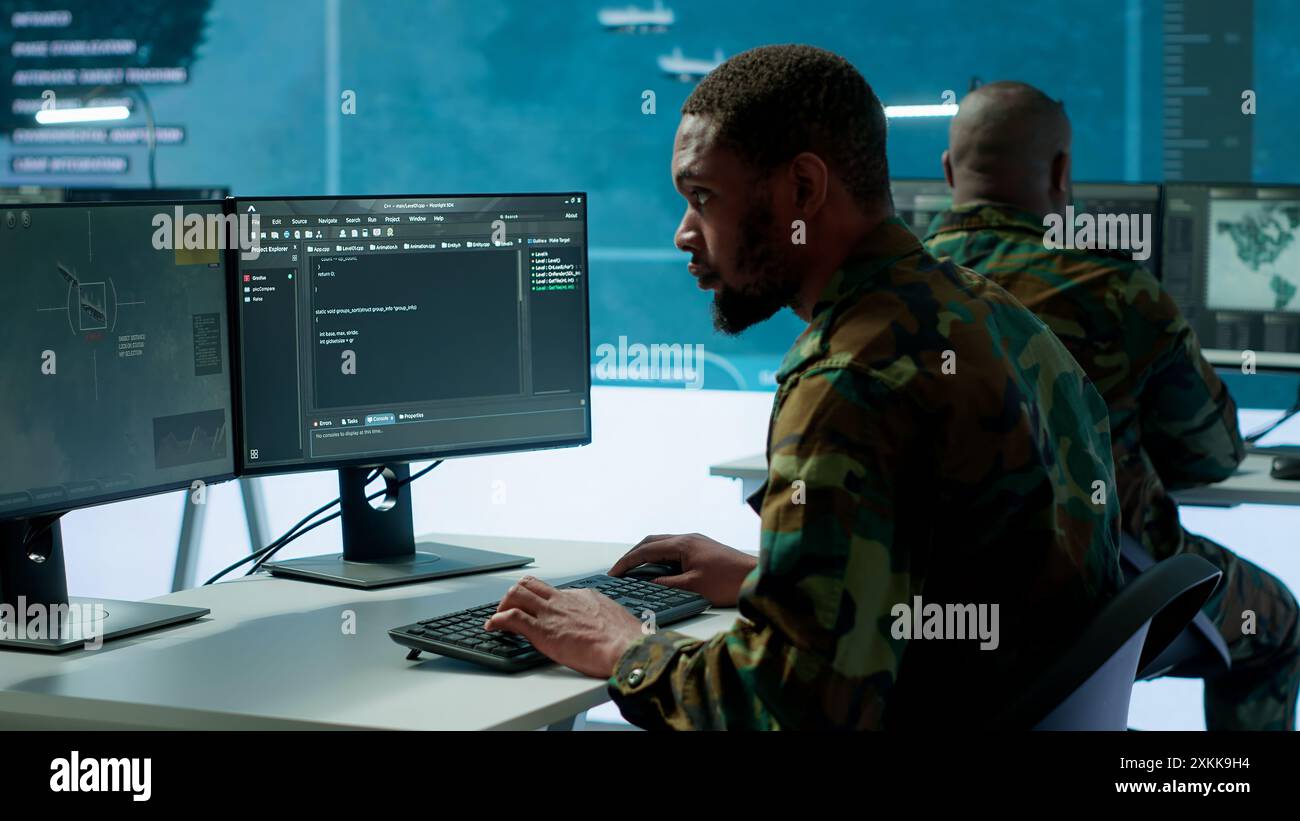 IT expert monitors AI brain intelligence system to collect crucial real ...