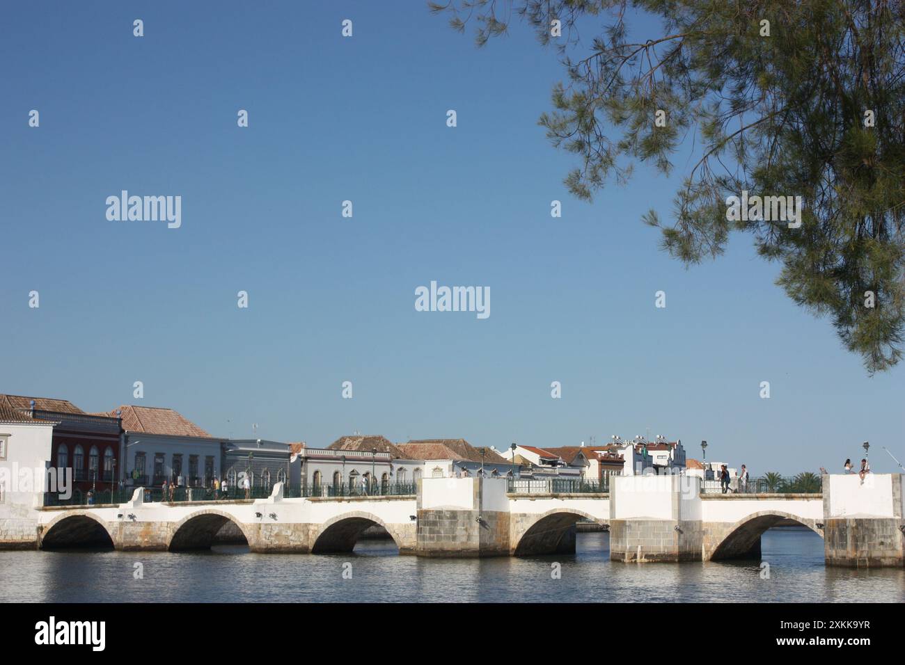 The Roman Bridge across the River Gilao in Tavira, Algarve, Portugal ...