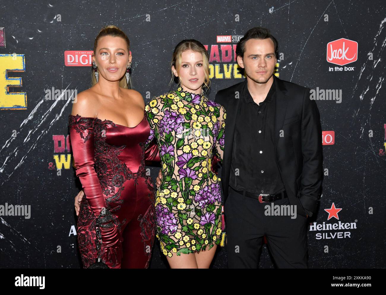 Blake Lively, left, Isabela Ferrer and Alex Neustaedter attend the ...