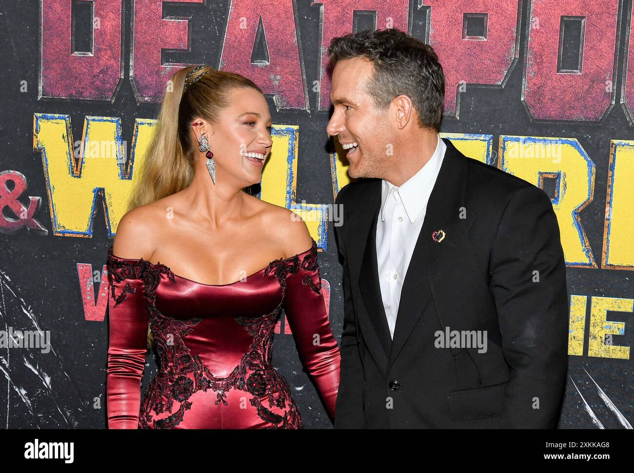 Blake Lively, left, and Ryan Reynolds attend the world premiere of ...