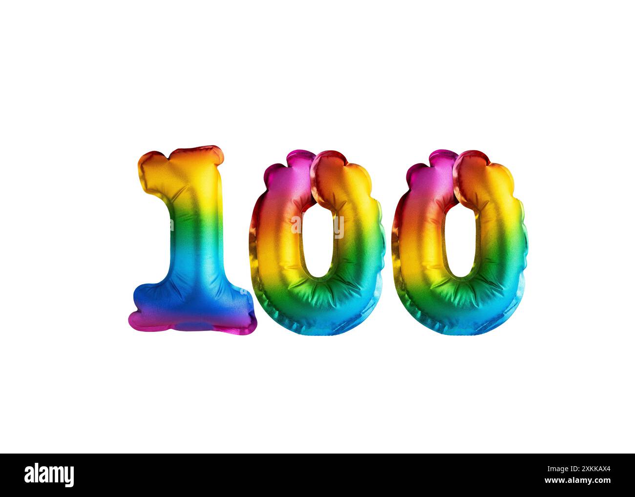Multicolor balloon number 100 anniversary. Happy birthday ...