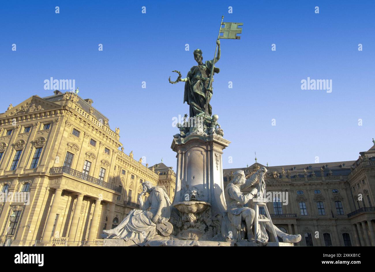Franconia Fountain, built 1894 in front of The Residenz, built 1744 ...