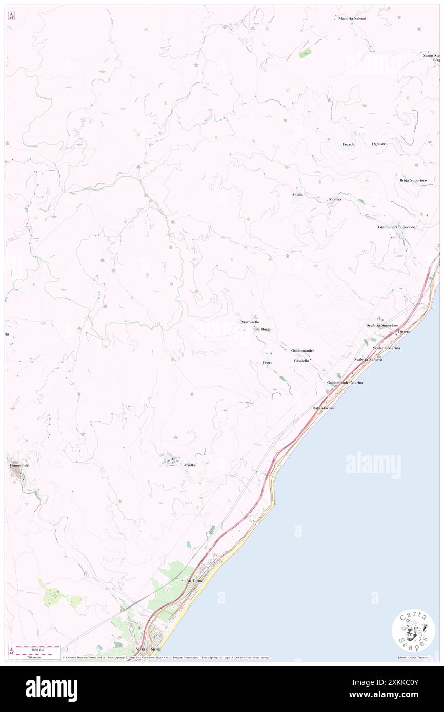 Messina map sicily hi-res stock photography and images - Alamy