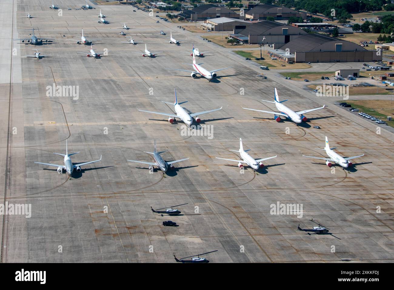 Aircraft belonging to NATO allies and partners sit on the flight line ...