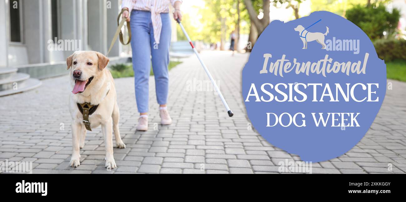 Banner for International Assistance Dog Week with guide dog and blind ...