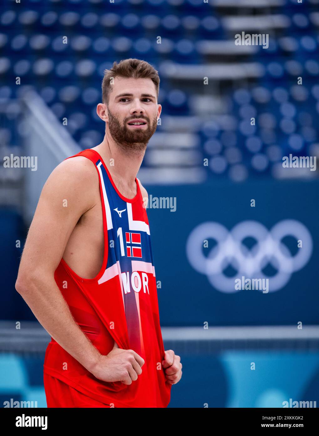 Anders Berntsen Mol of, Norway. , . at a Beach Volleyball training ...
