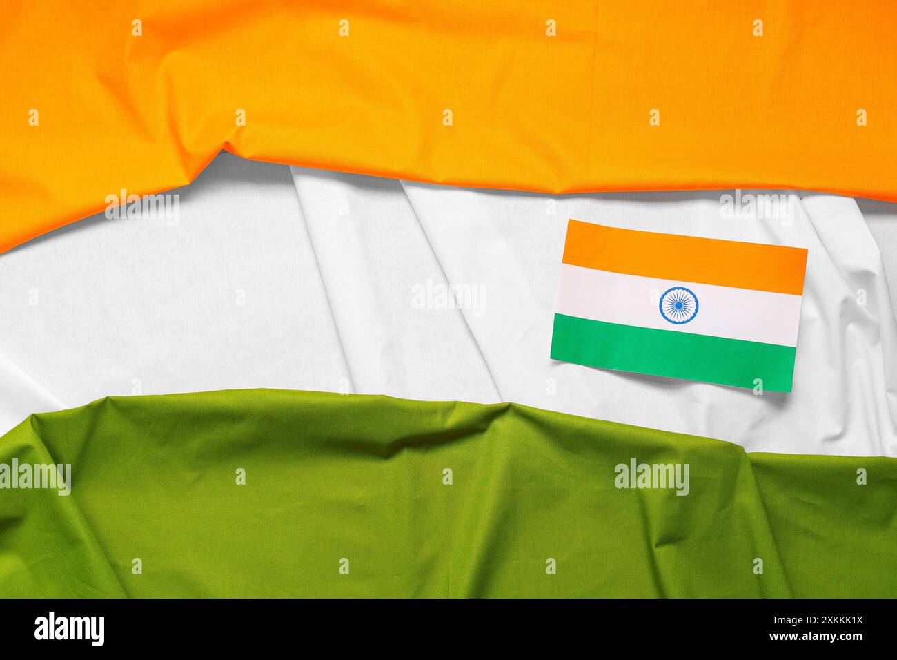 Composition with cloth and flag of India. Indian Independence Day Stock ...