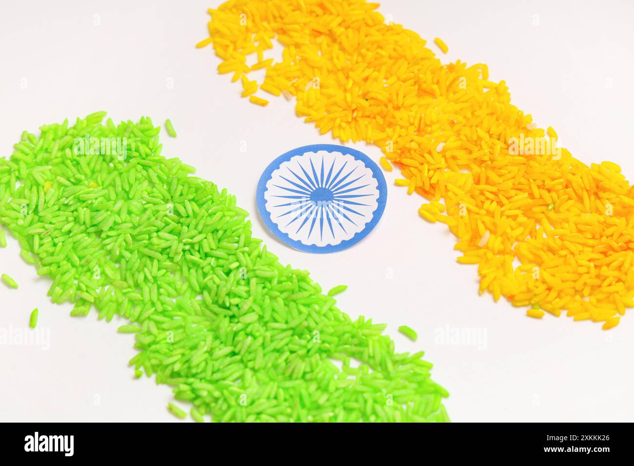 Flag of India made from colorful rice on white background. Indian ...