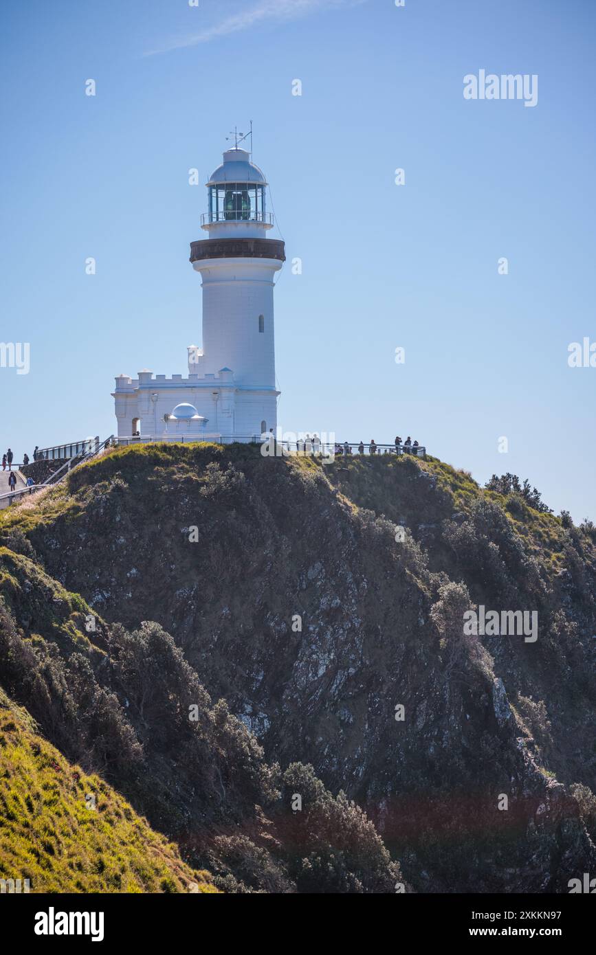 Cape Byron Lighthouse on the clifftop at Cape Byron Lookout, Byron Bay ...