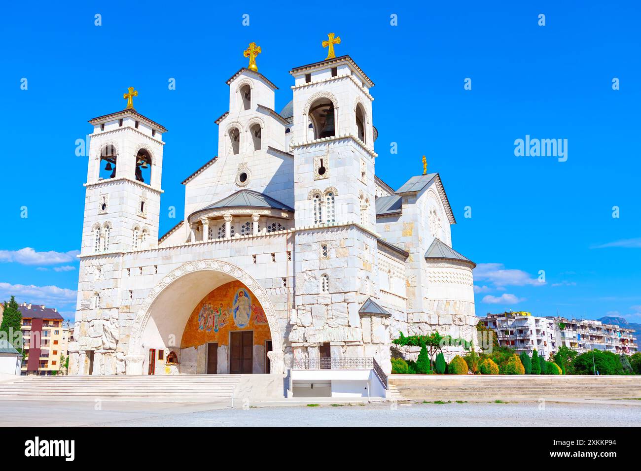 Monumental church in Podgorica. Orthodox Temple of Christ's ...
