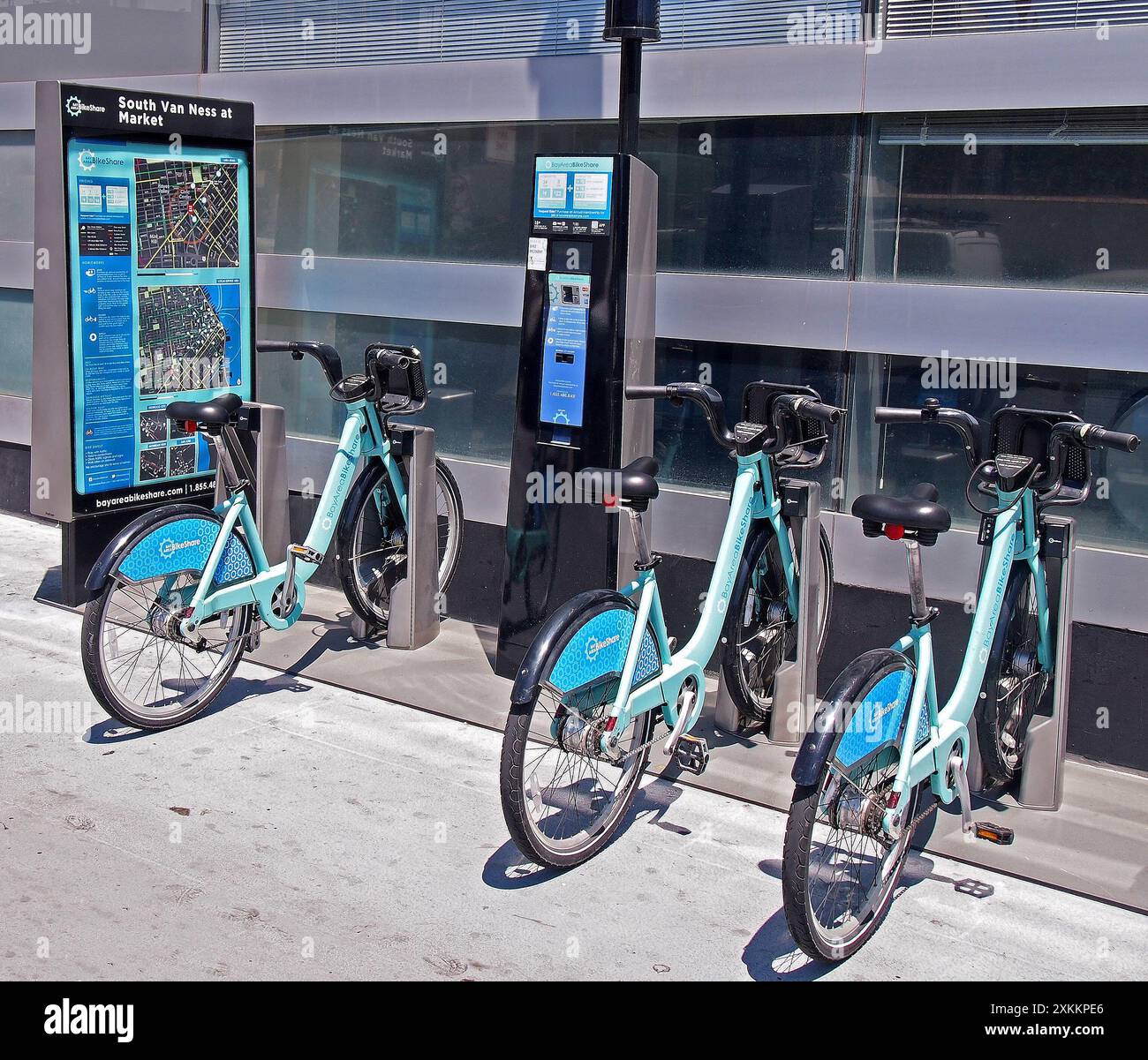 Bay Area Bike share at South Van Ness and Market streets in San ...