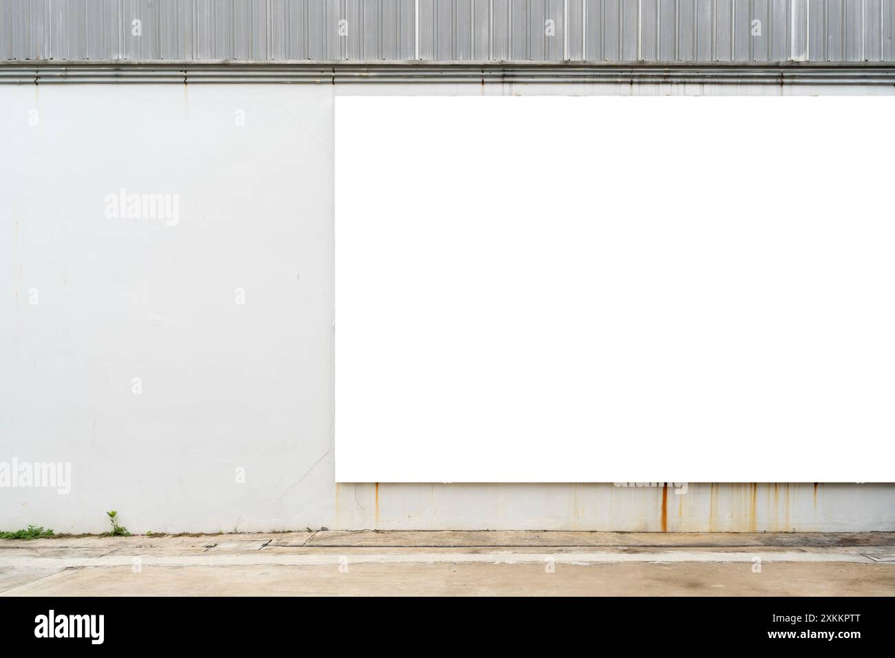 Blank sign on the wall. Blank billboard advertising banner media ...