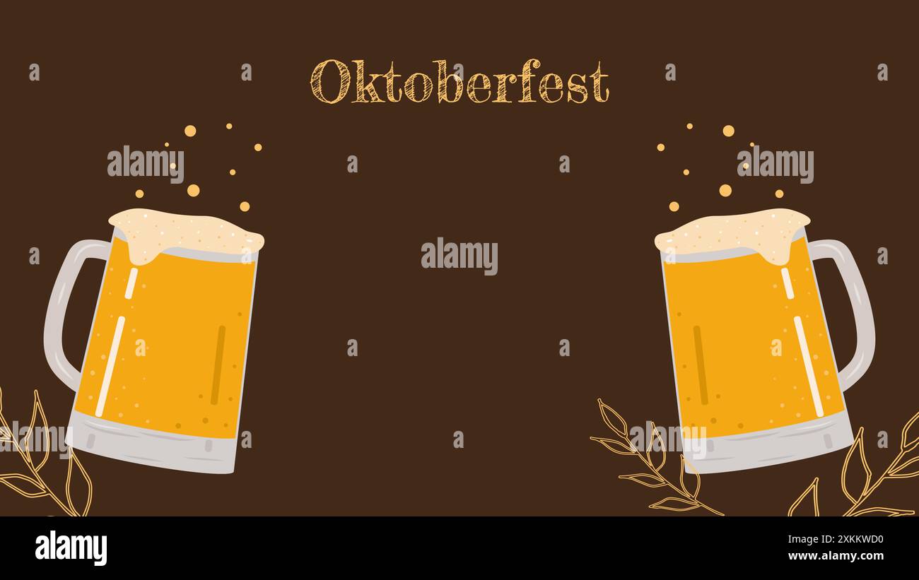 Oktoberfest annual beer festival in Germany banner. Popular cultural ...