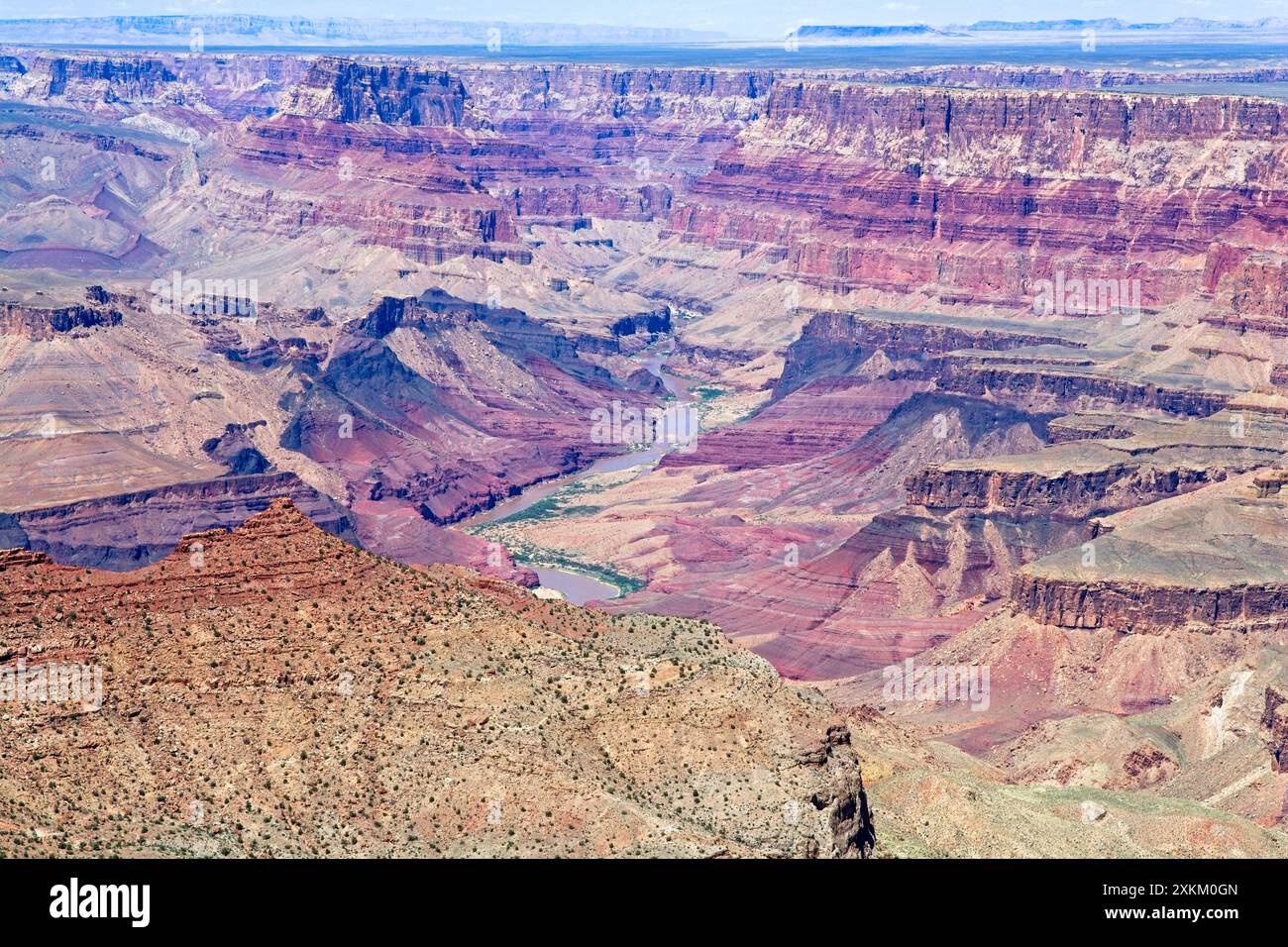 Expansive view of Colorado River below cutting through Colorado Plateau ...