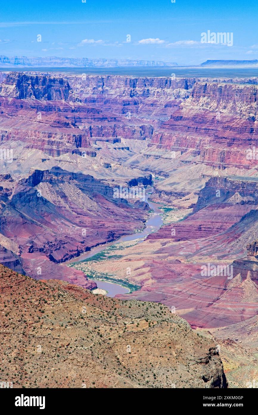 Expansive view of Colorado River below cutting through Colorado Plateau ...