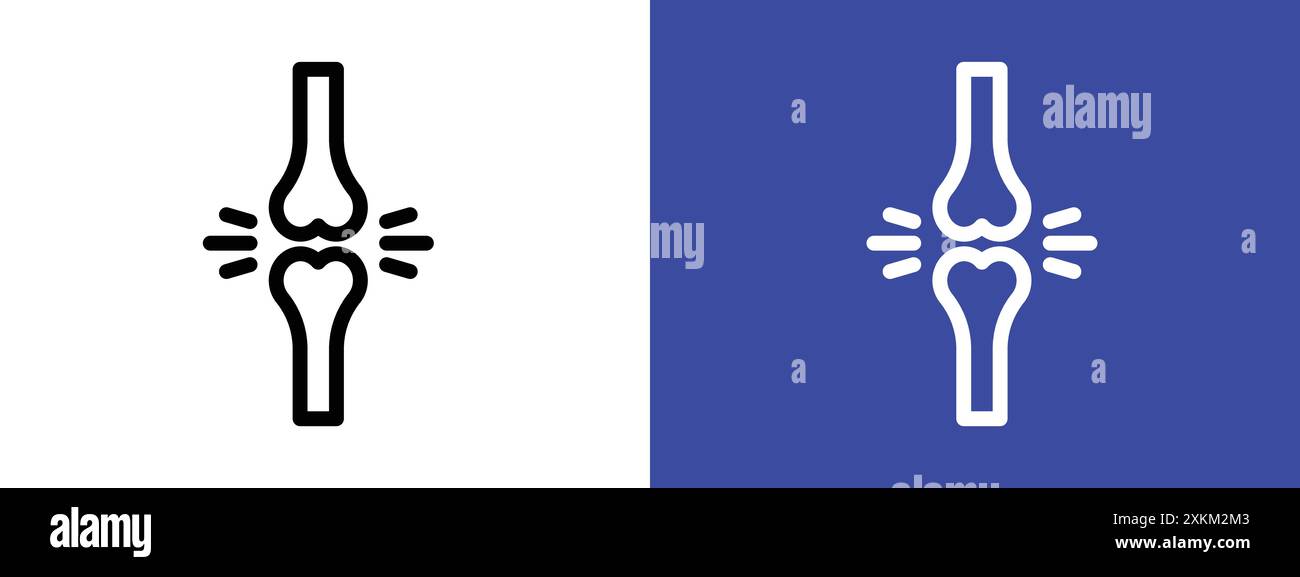 Arthritis knee joint pain icon logo sign vector outline in black and ...