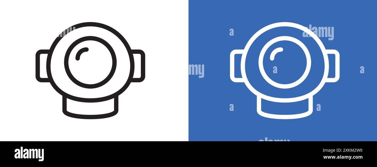 Astronaut or cosmonaut icon logo sign vector outline in black and white ...