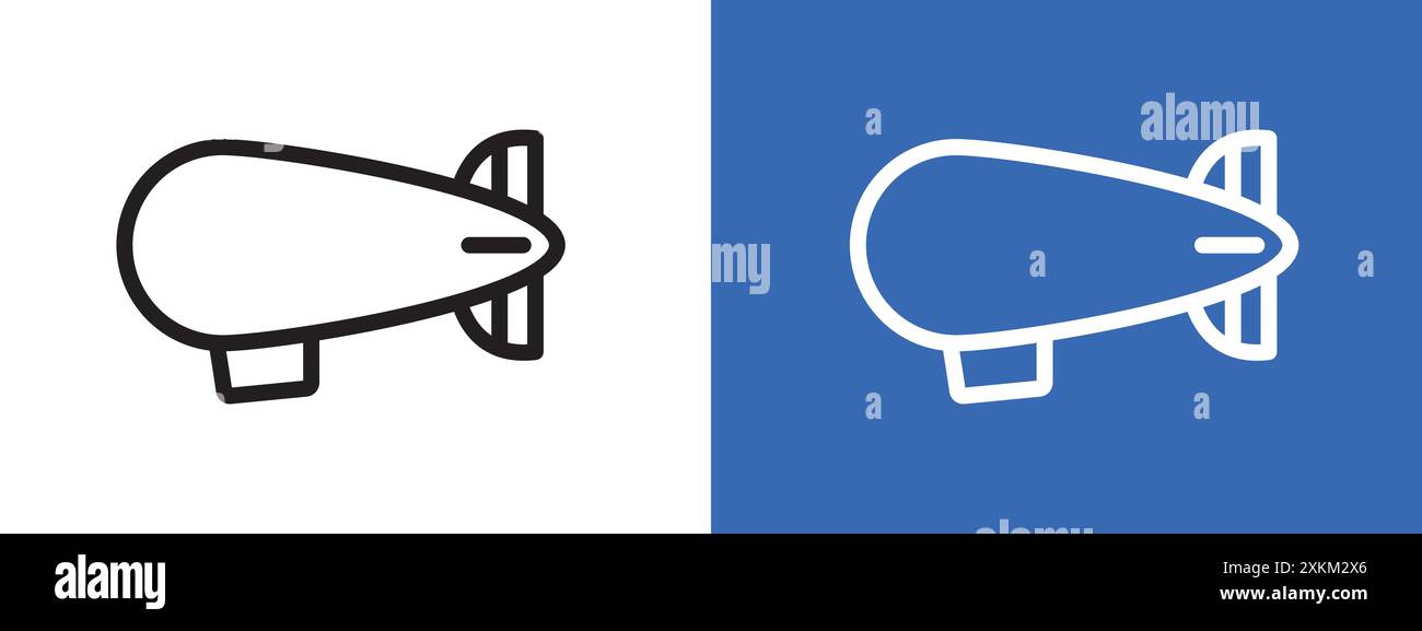 Airship icon logo sign vector outline in black and white color Stock ...