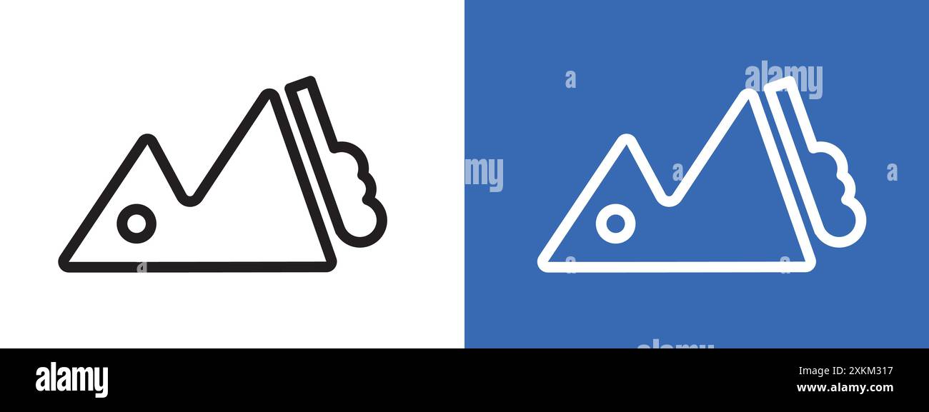 avalanche icon logo sign vector outline in black and white color Stock ...