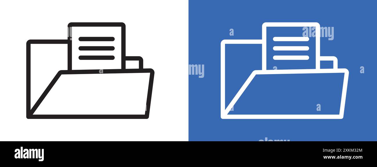 Archive folders icon logo sign vector outline in black and white color ...