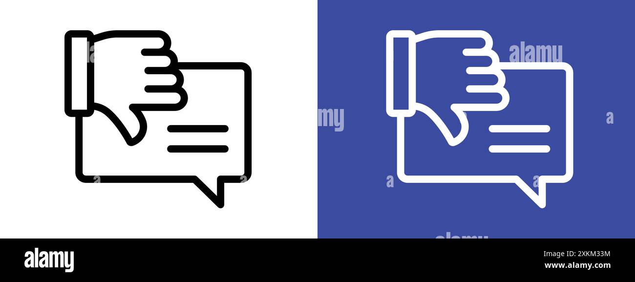 bad feedback icon logo sign vector outline in black and white color ...