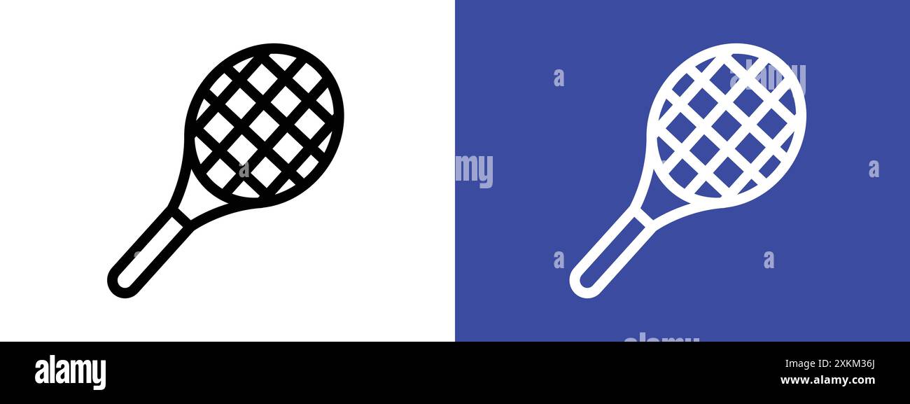 Badminton racquet icon logo sign vector outline in black and white ...