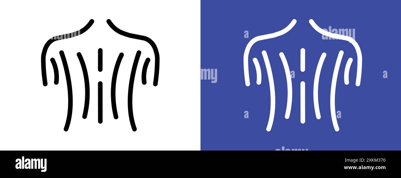 Back massage icon logo sign vector outline in black and white color ...