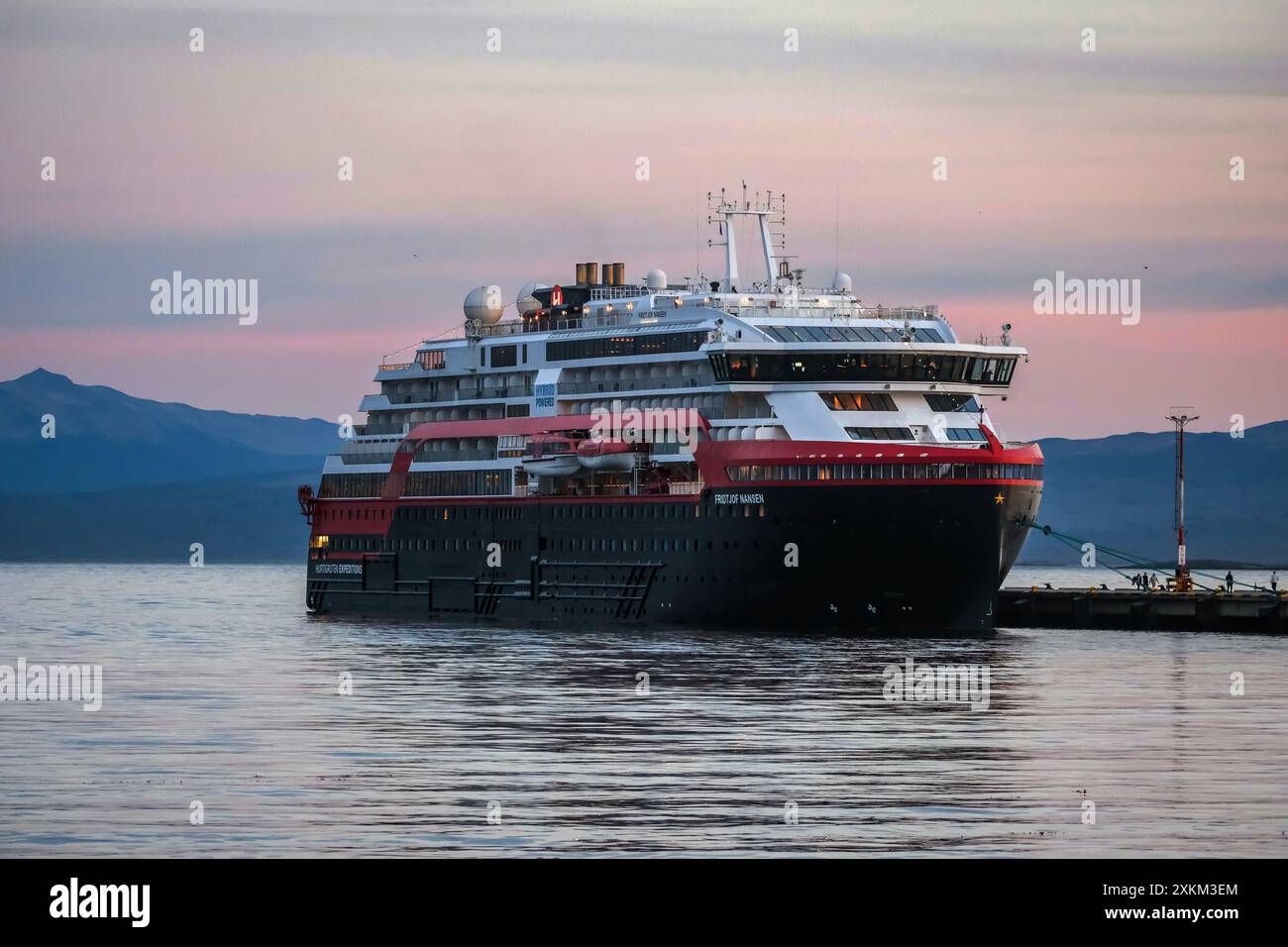 08.03.2024, Argentina, Tierra del Fuego, Ushuaia - Expedition ship ...