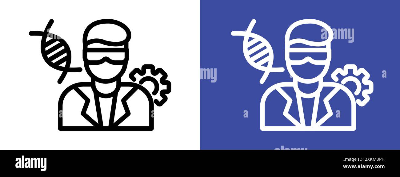 Biomedical engineer icon logo sign vector outline in black and white ...