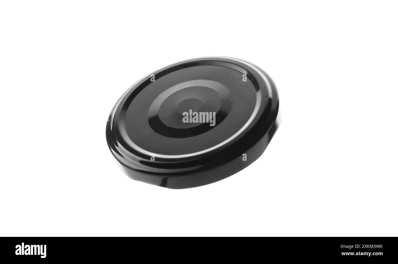 One black jar lid isolated on white Stock Photo - Alamy