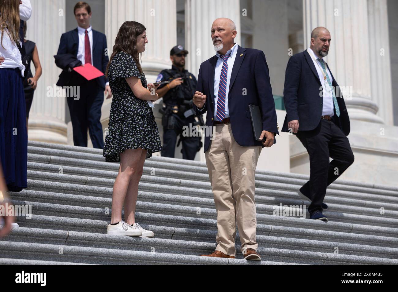 Rep. Chip Roy (R-Texas) speaks with a reporter outside the U.S. Capitol ...