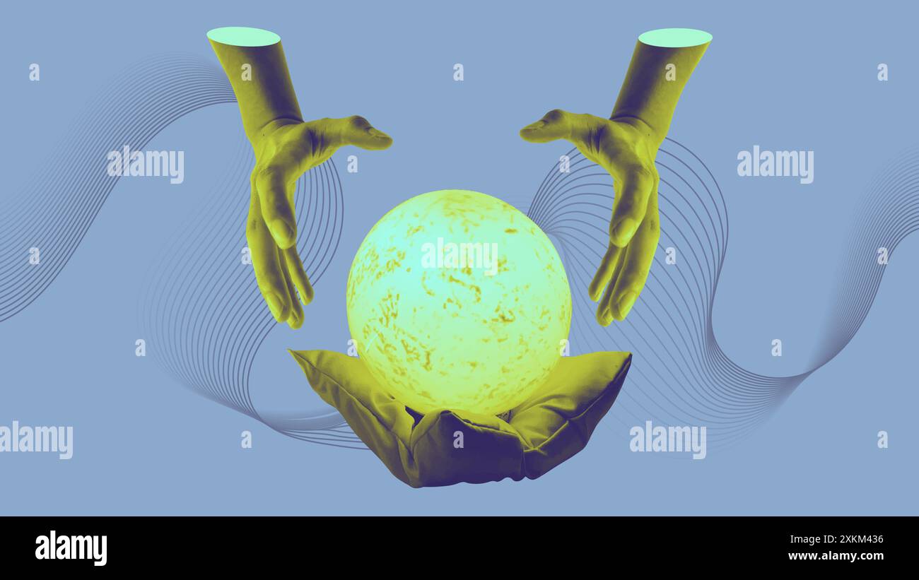 Vintage crystal ball fortune telling Stock Vector Images - Alamy