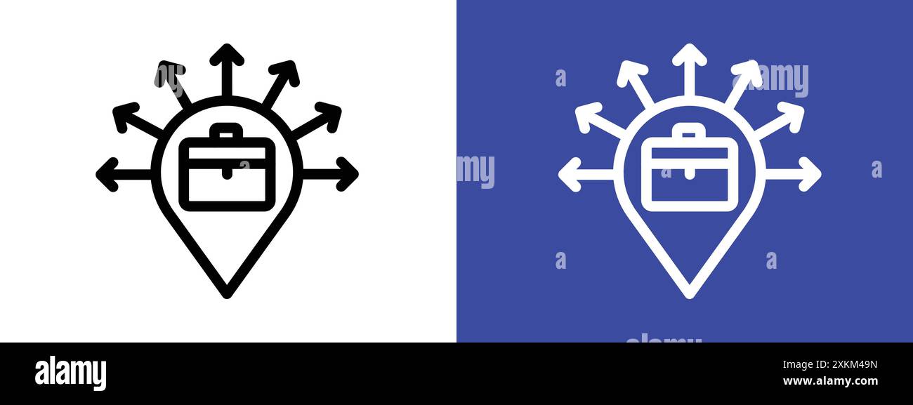 Business expansion icon logo sign vector outline in black and white ...