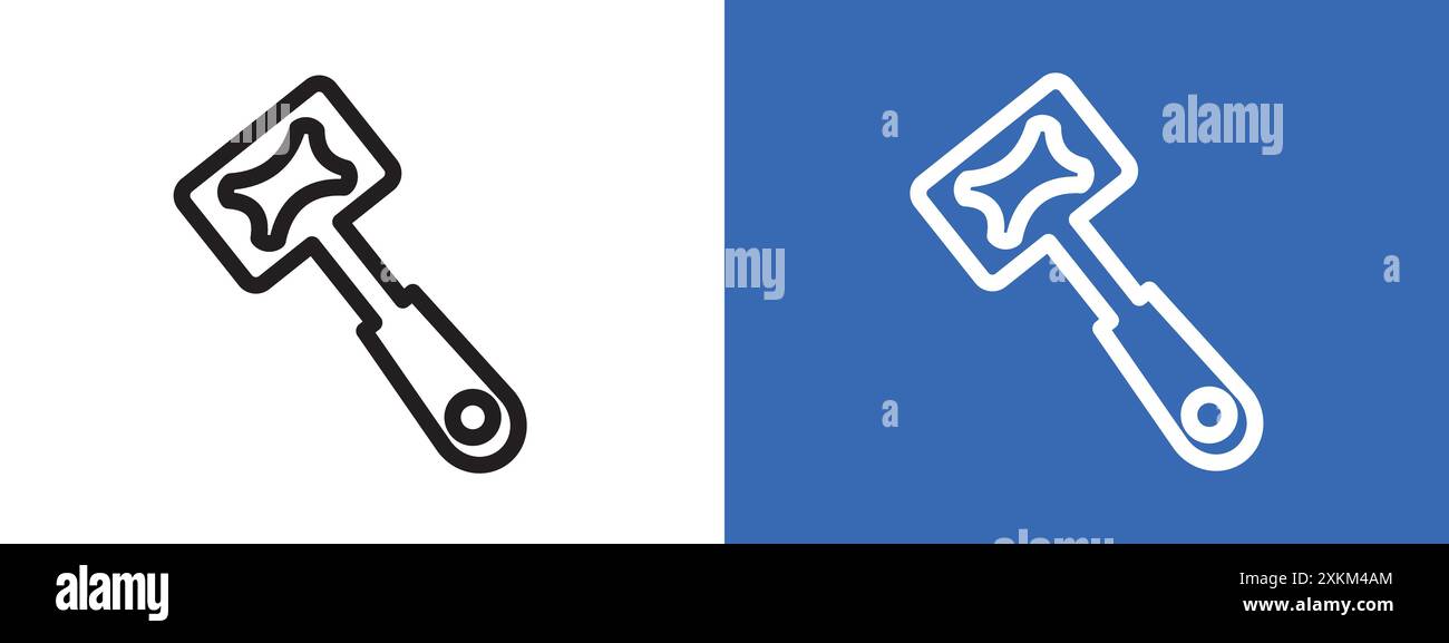 Bottle opener icon logo sign vector outline in black and white color ...