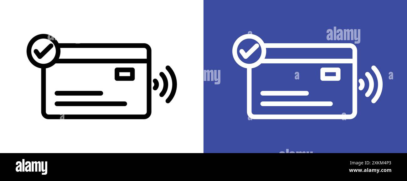 Contactless Payment icon logo sign vector outline in black and white ...