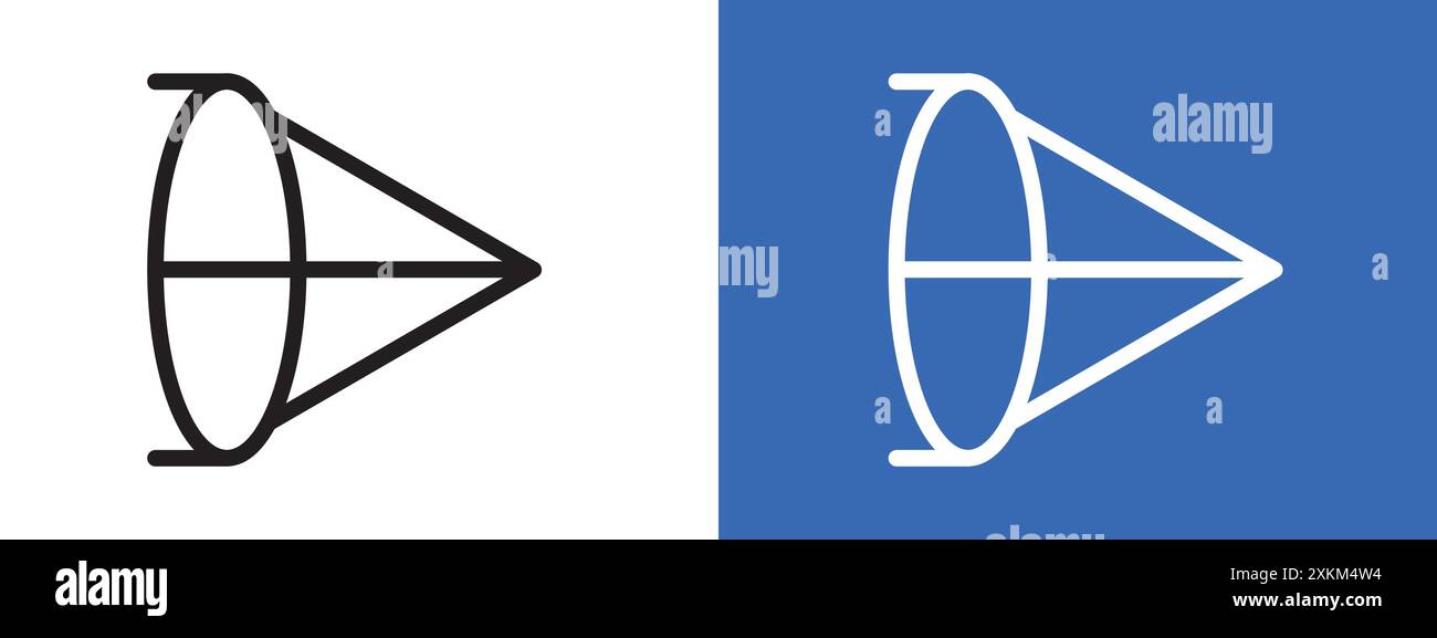 convex icon logo sign vector outline in black and white color Stock ...