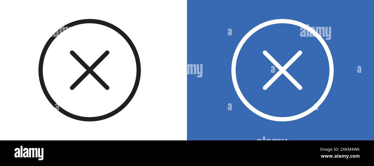 Close button icon logo sign vector outline in black and white color ...