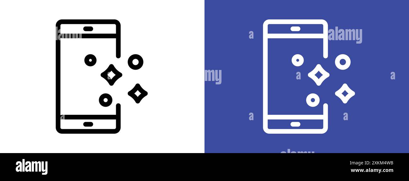 clean phone glass icon logo sign vector outline in black and white ...