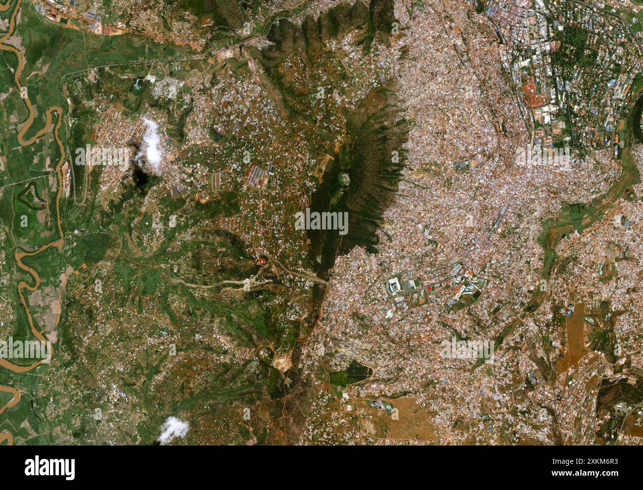 Satellite image of Kigali in Rwanda. This is the capital and largest ...