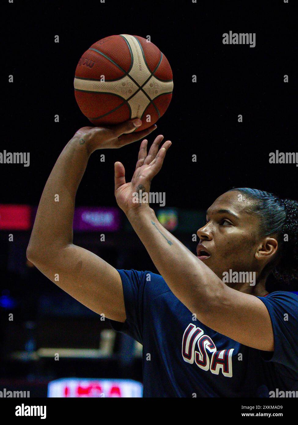 O2 Arena, UK. 23rd July, 2024. Alyssa Thomas #14 for Team USA during ...