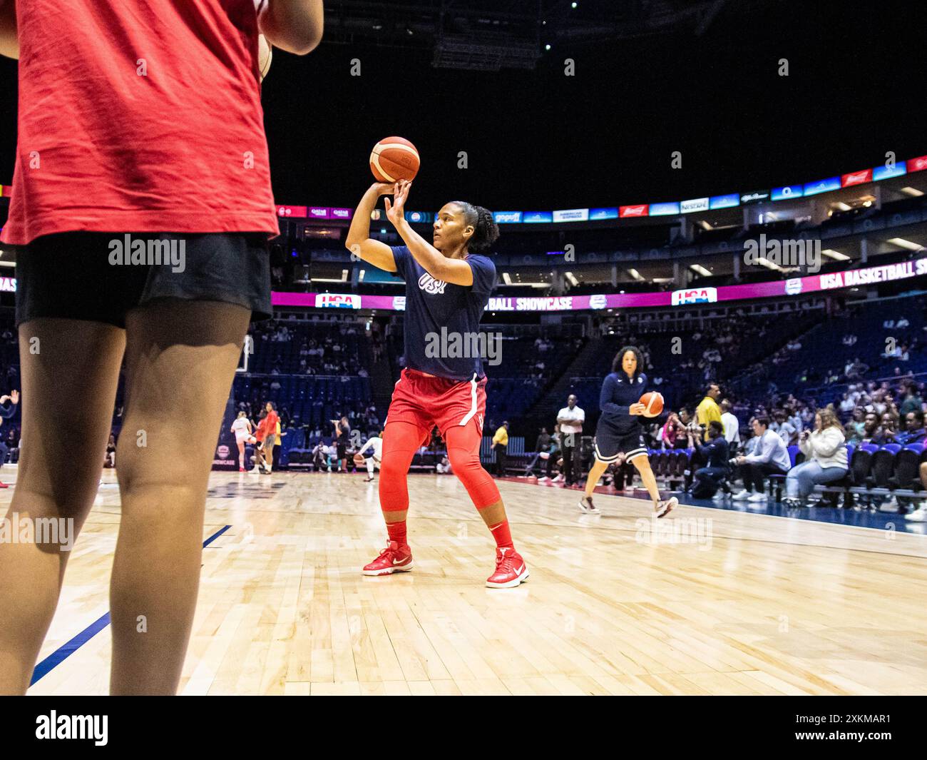 O2 Arena, UK. 23rd July, 2024. Alyssa Thomas #14 for Team USA during ...