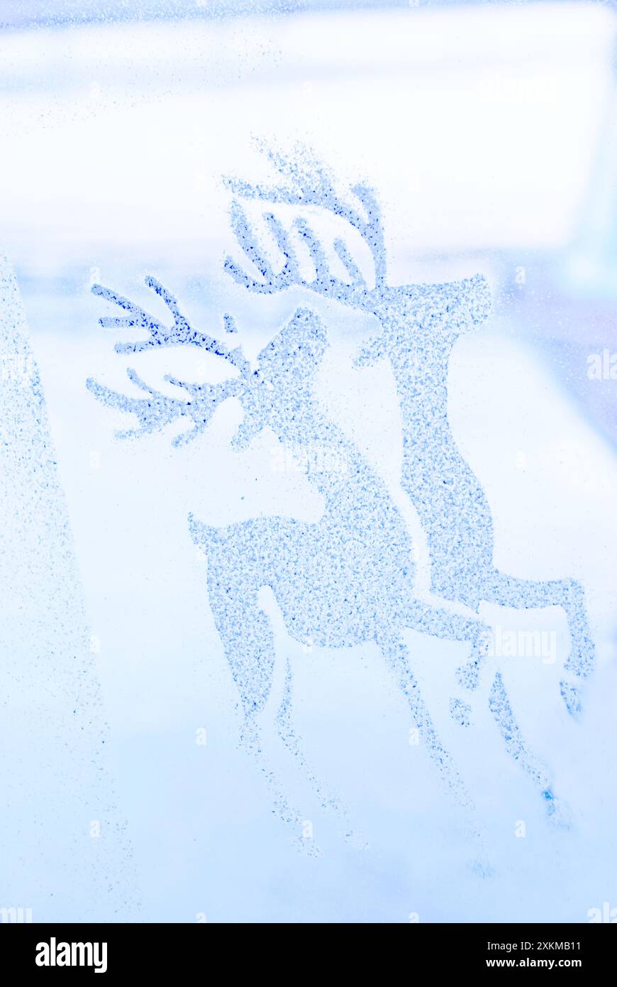 reindeer Christmas window stencils Stock Photo - Alamy