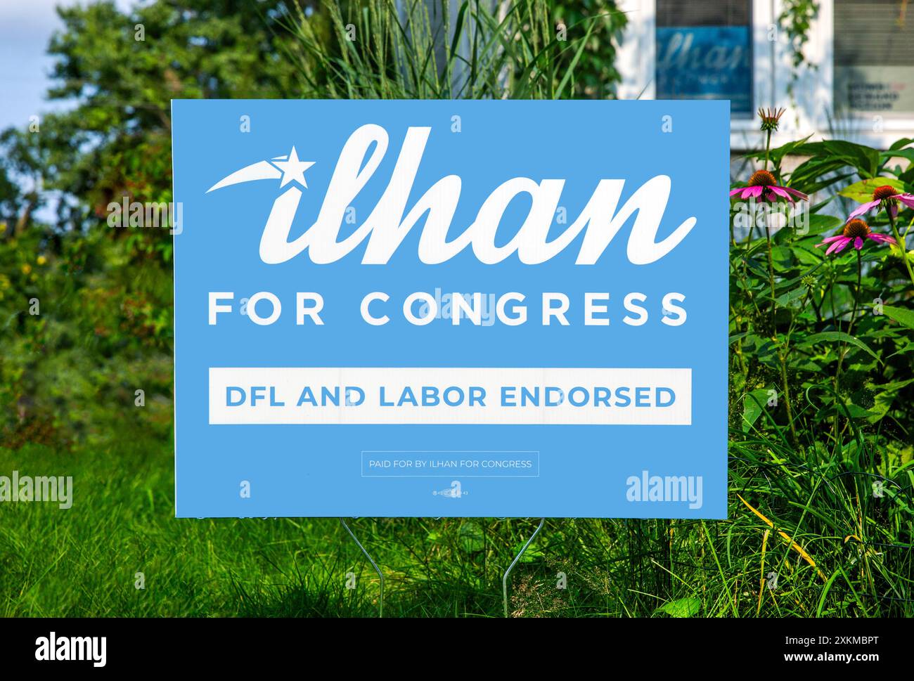 Yard sign for the elections of US representative Ilhan Omar of the 5th ...