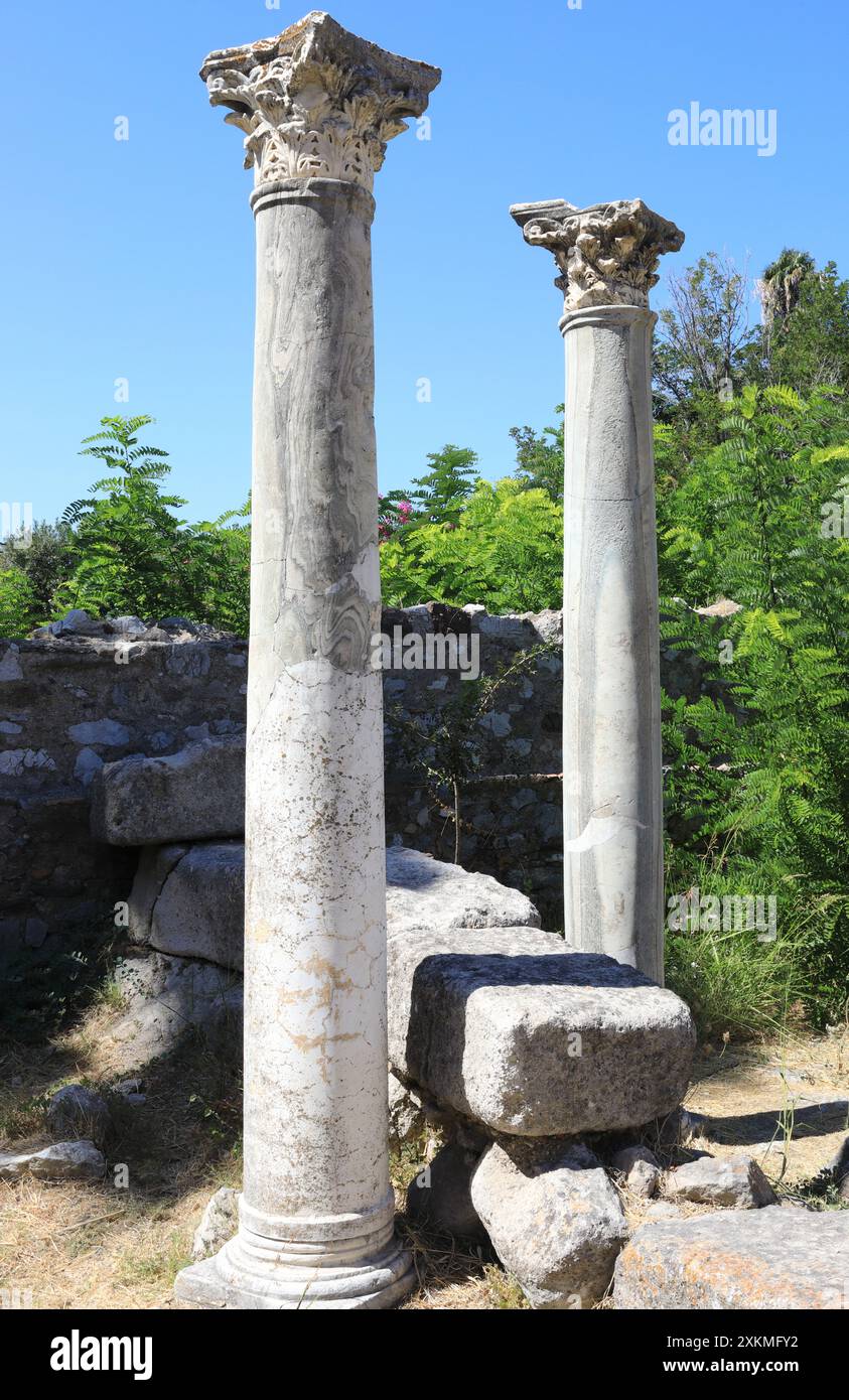 Ancient columns of Kos Stock Photo - Alamy