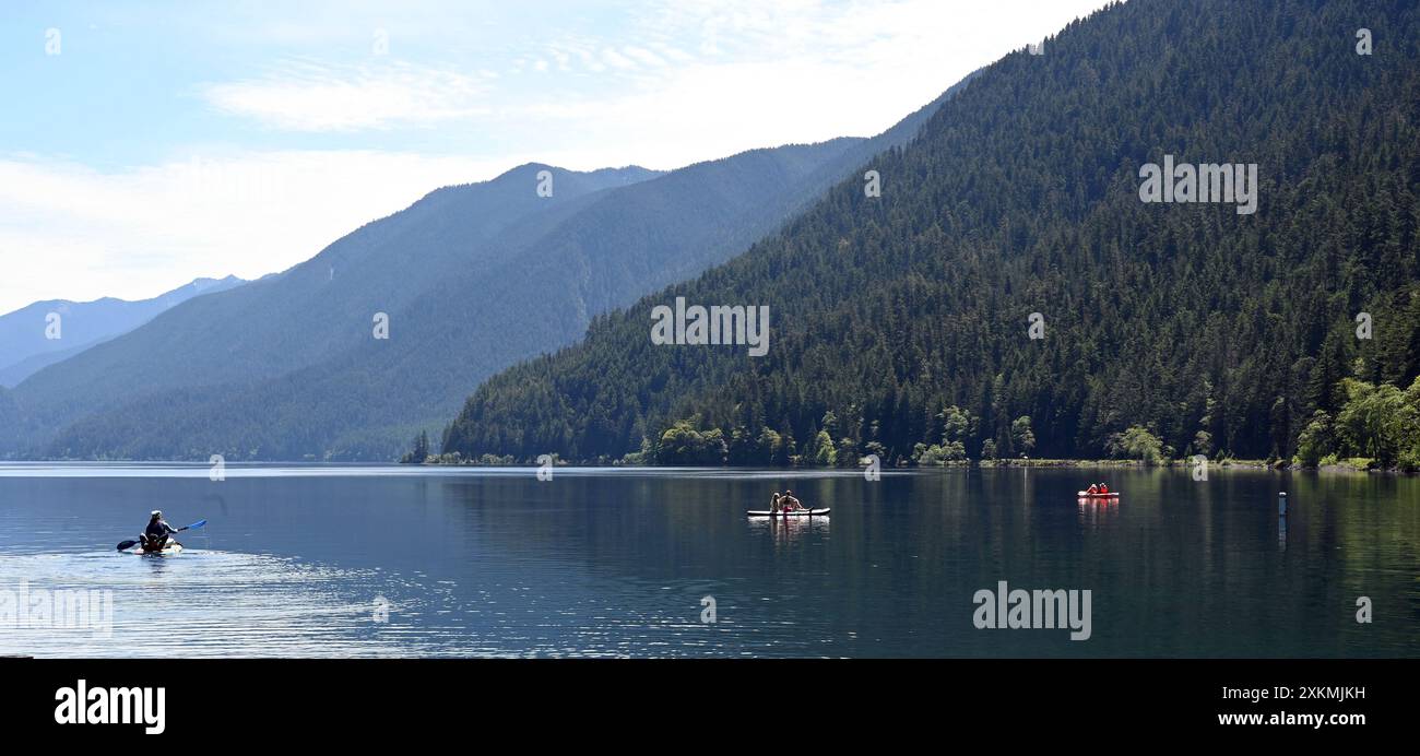 Canoeing on Lake Crescent, Olympic National Park, WA Stock Photo - Alamy